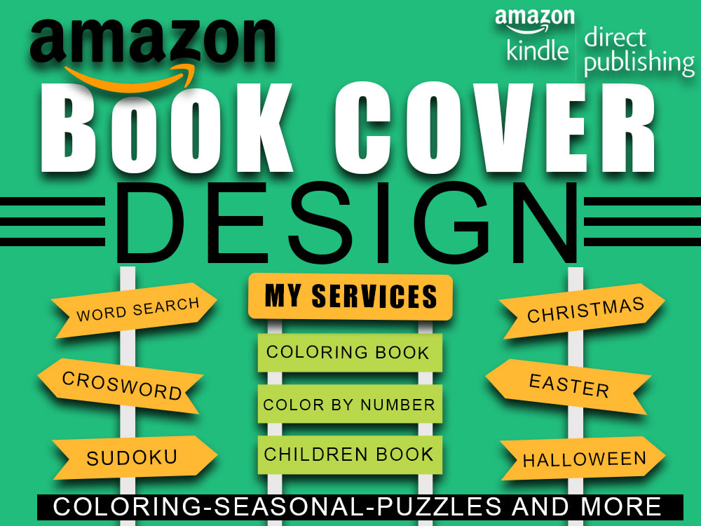 Puzzle and coloring book cover design kdp paperback cover | Upwork