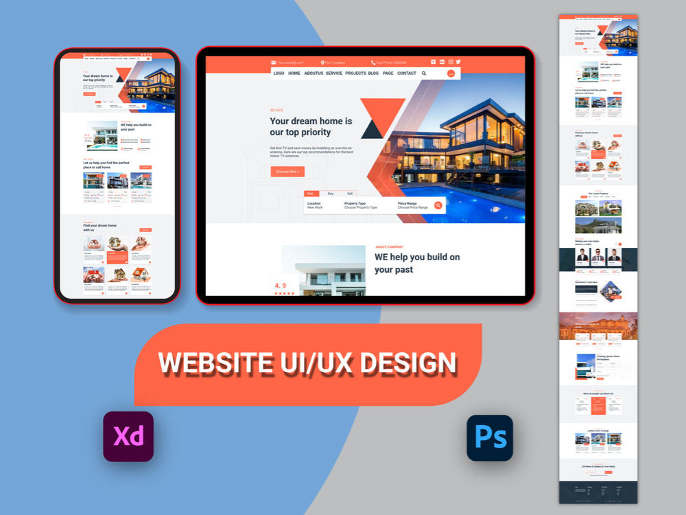 Website UI UX and landing page design in Adobe XD, photoshop | Upwork