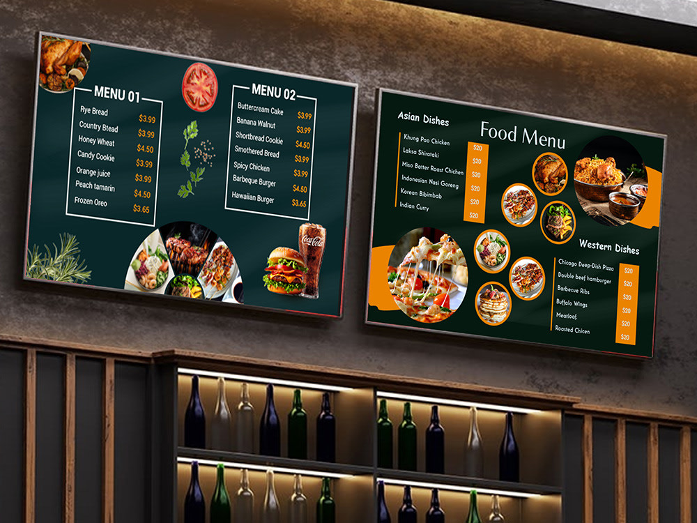 Digital screen menu for your restaurant cafe or bar | Upwork