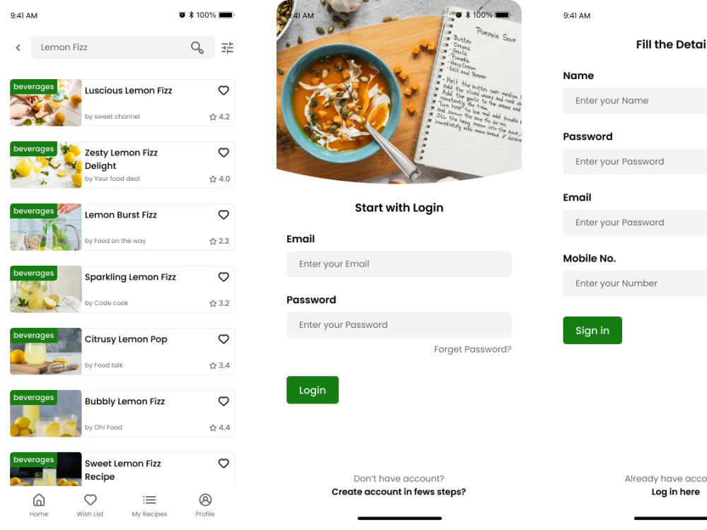 Innovative Food Recipe App Design | Upwork