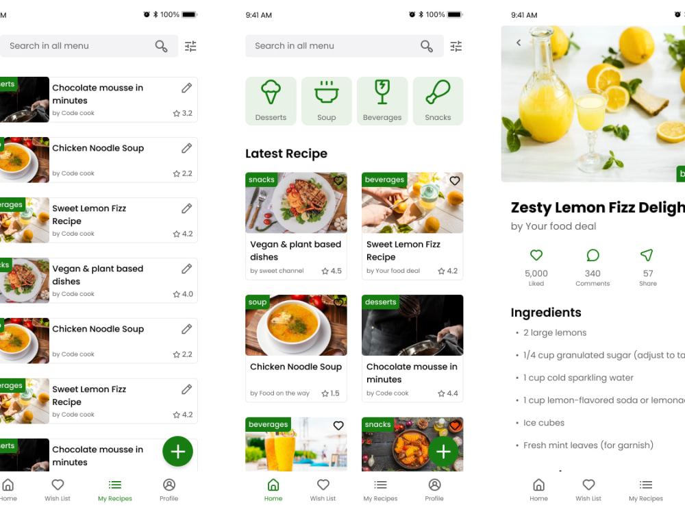 Innovative Food Recipe App Design | Upwork