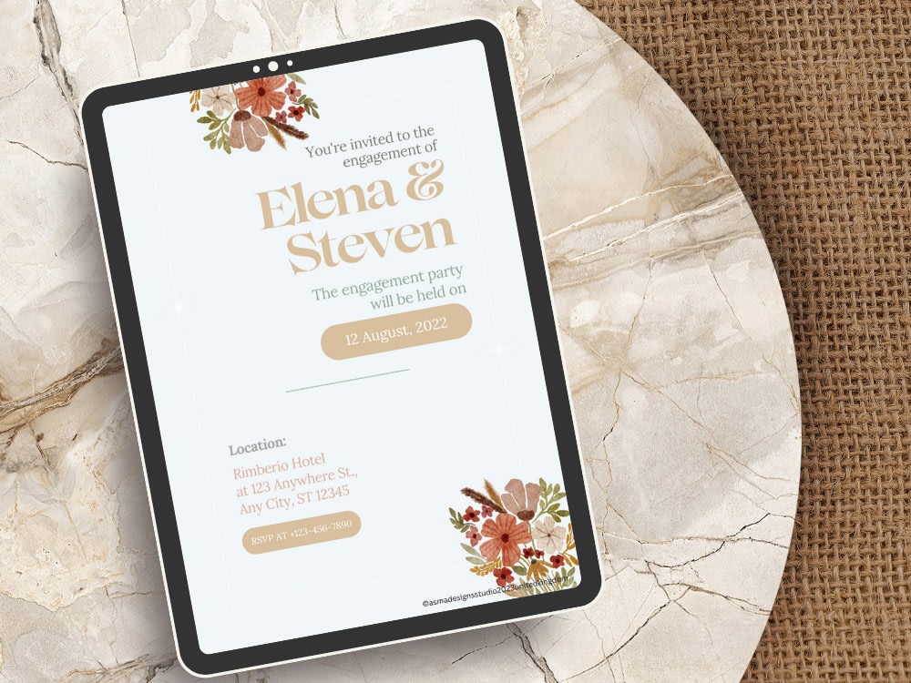 A beautiful Digital Wedding Invite ready to send to your guests. | Upwork