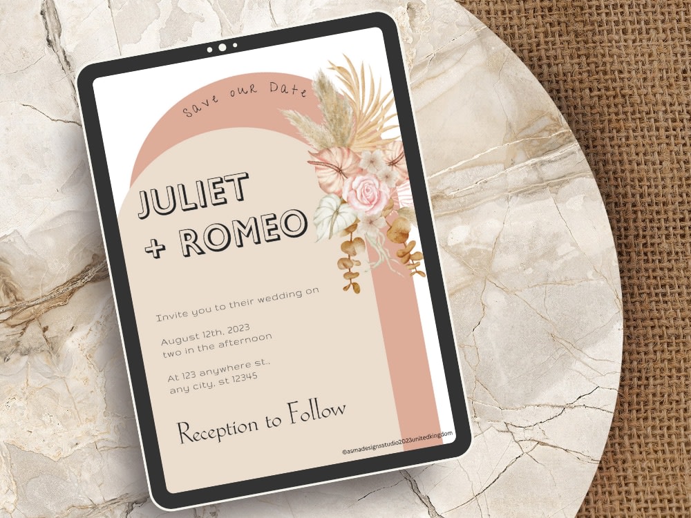 A beautiful Digital Wedding Invite ready to send to your guests. | Upwork