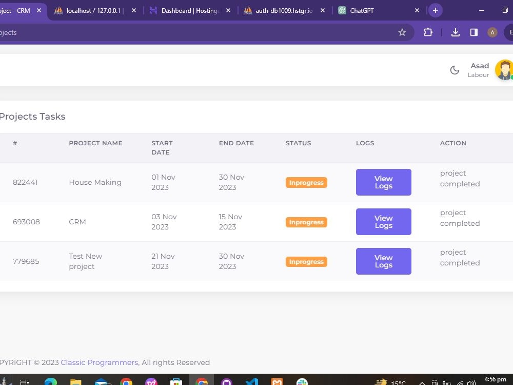Admin panel Dashboard CRM Custom Module. | Upwork