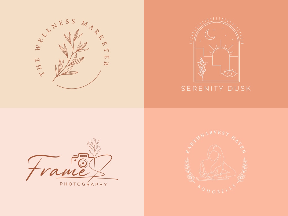 Create a Feminine boho, Botanical logo, Boho logo, elegant boho, design ...