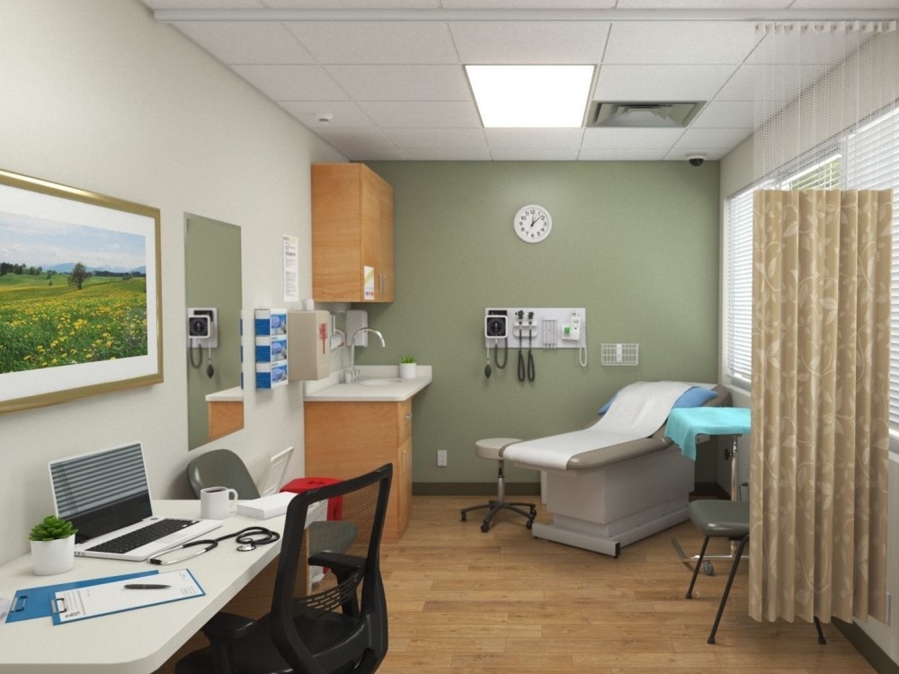 Interior design of surgery room consultation room examining room with ...