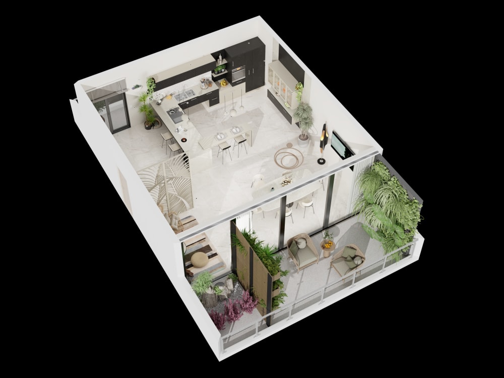 Realistic and professional 3D Floor Plan | Upwork