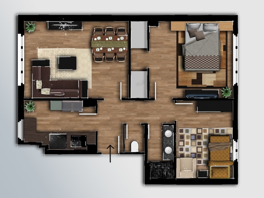 A high-quality 2D textured floor plan | Upwork