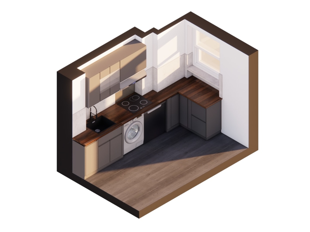 A high-quality axonometric diagram for your interior scenes | Upwork