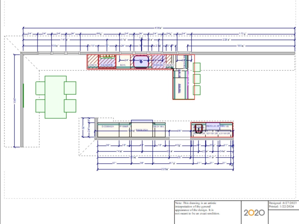 A Kitchen Remodel Concept Floorplan and 3D Rendering | Upwork