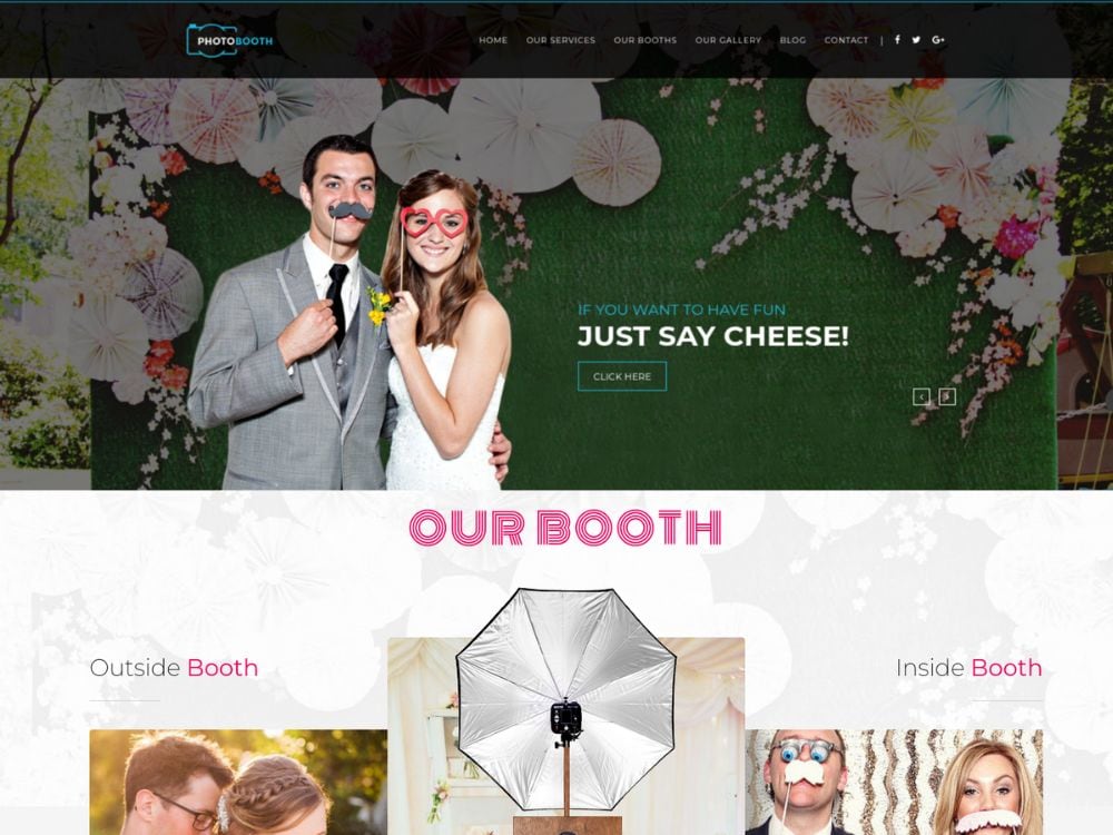 Photobooth website with online booking | party rental website |Photo booth | Upwork
