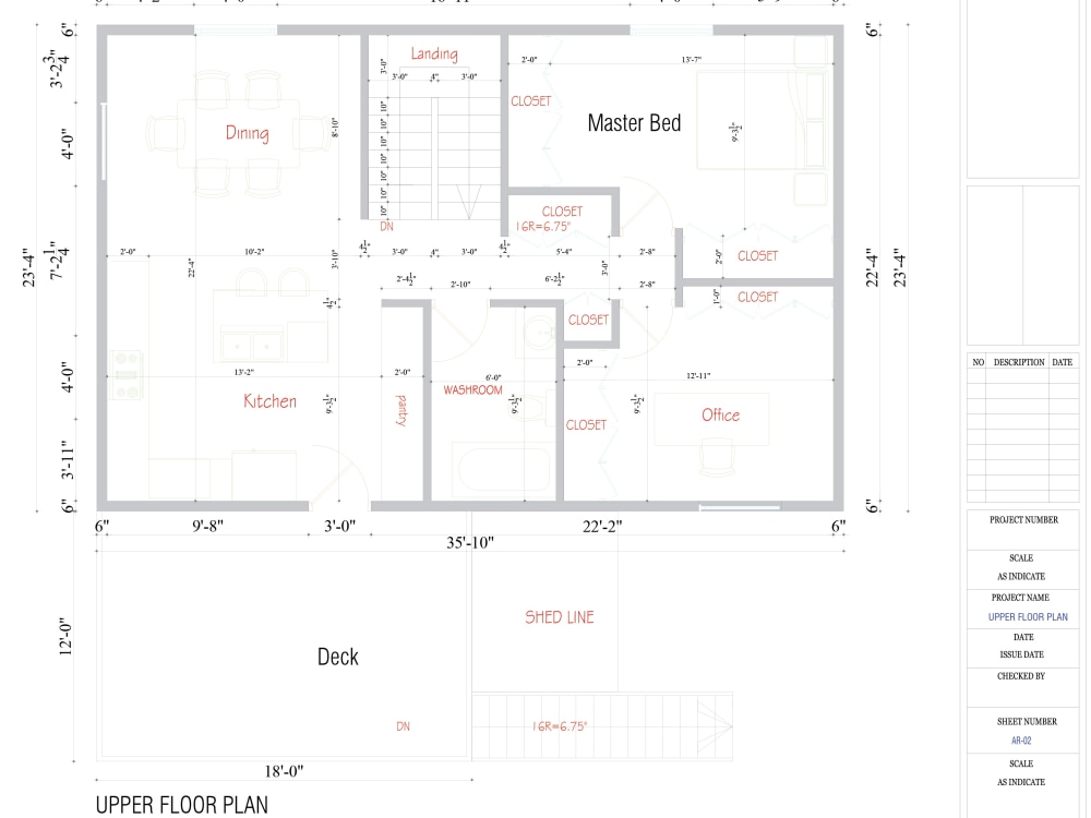 AutoCAD 2d floor plan for permit and Stamp | Upwork