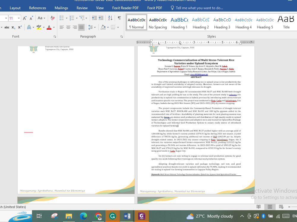 Research Proposal on Rice Crop Farming Integration | Upwork