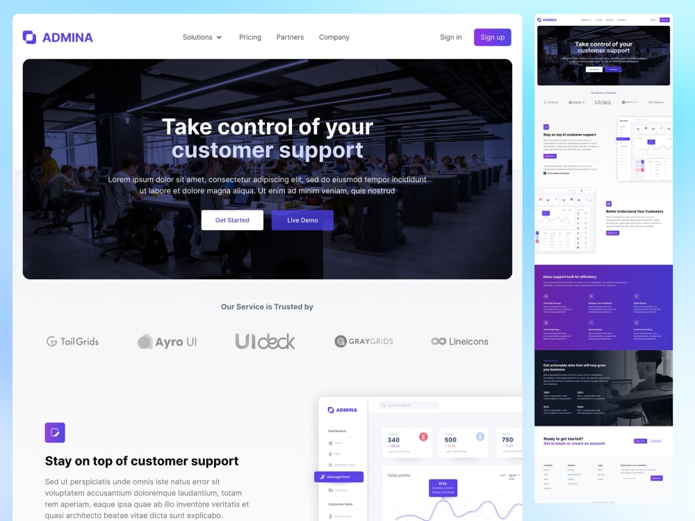 Modern Landing Page UI/UX Design | Website Design | FIGMA, Adobe XD ...