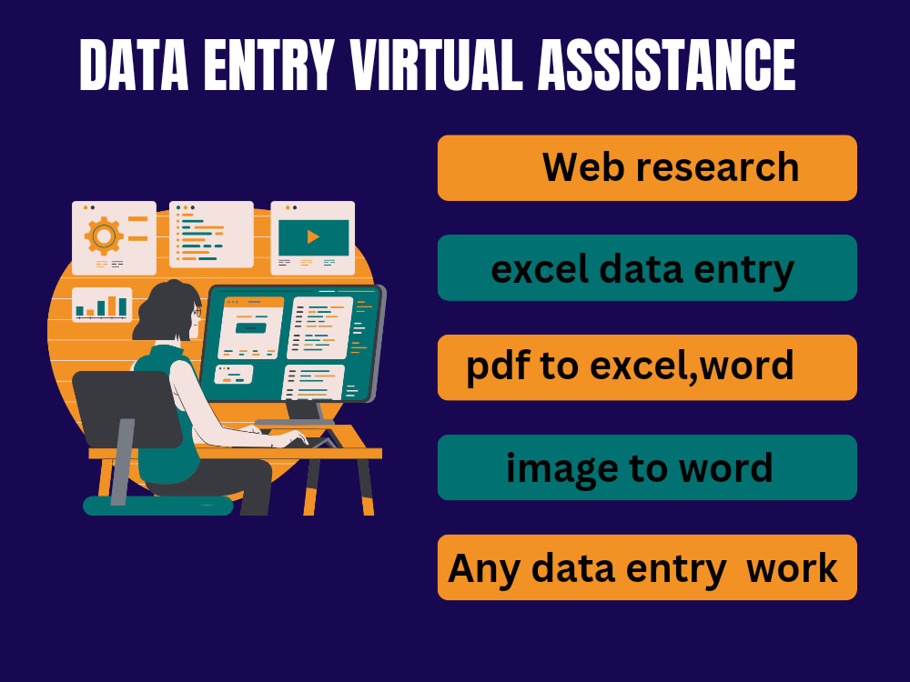 Data entry, web research, mining, pdf to excel and word conversion ...