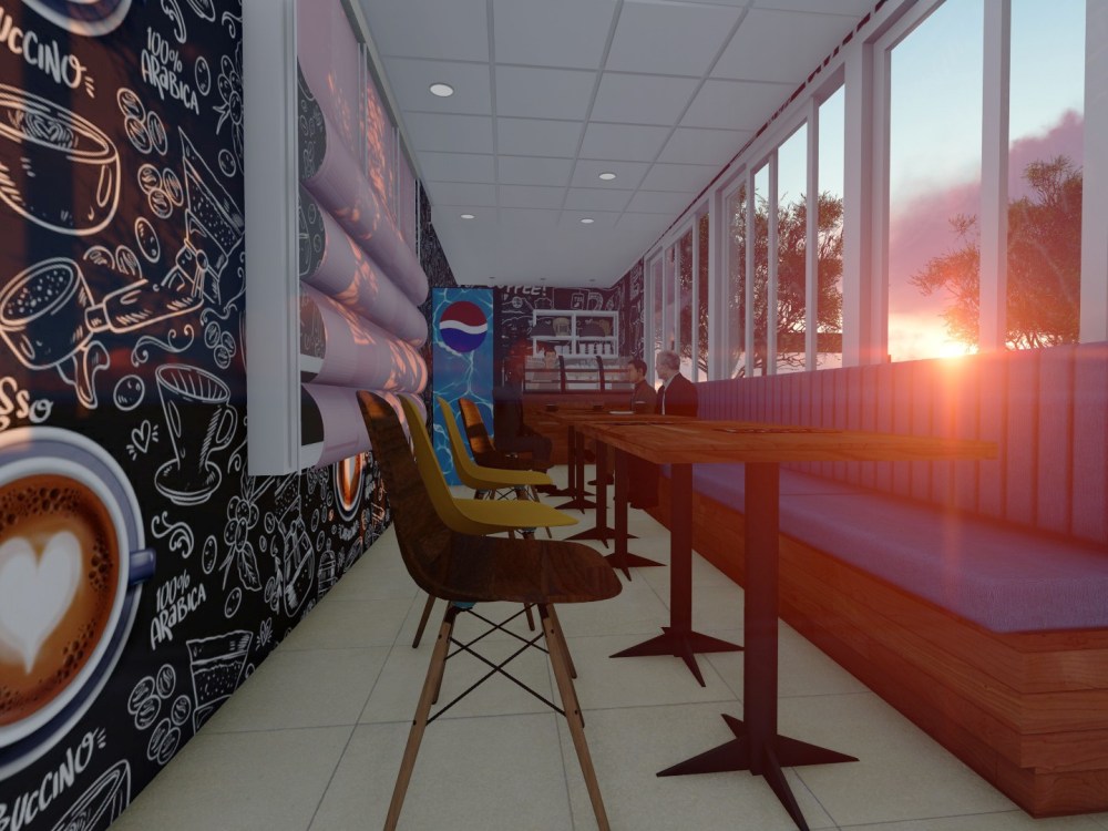 An amazing rendering interior restaurant and coffee shop. | Upwork