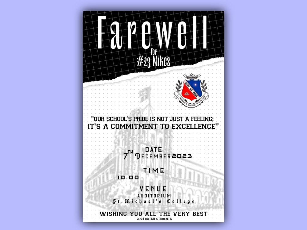 Poster design for farewell parties or events | Upwork