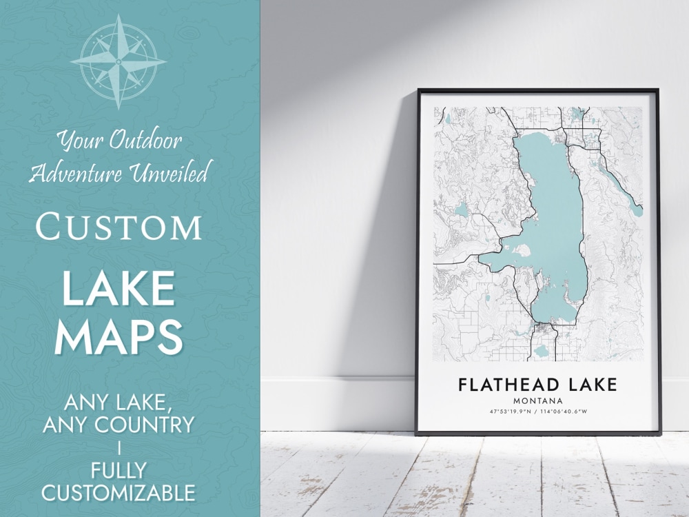 A custom lake map, any lake, digital download | Upwork