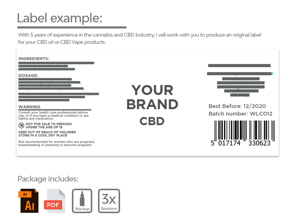 A professional CBD/Cannabis Label Design for Bottle, Pouch or Jar | Upwork