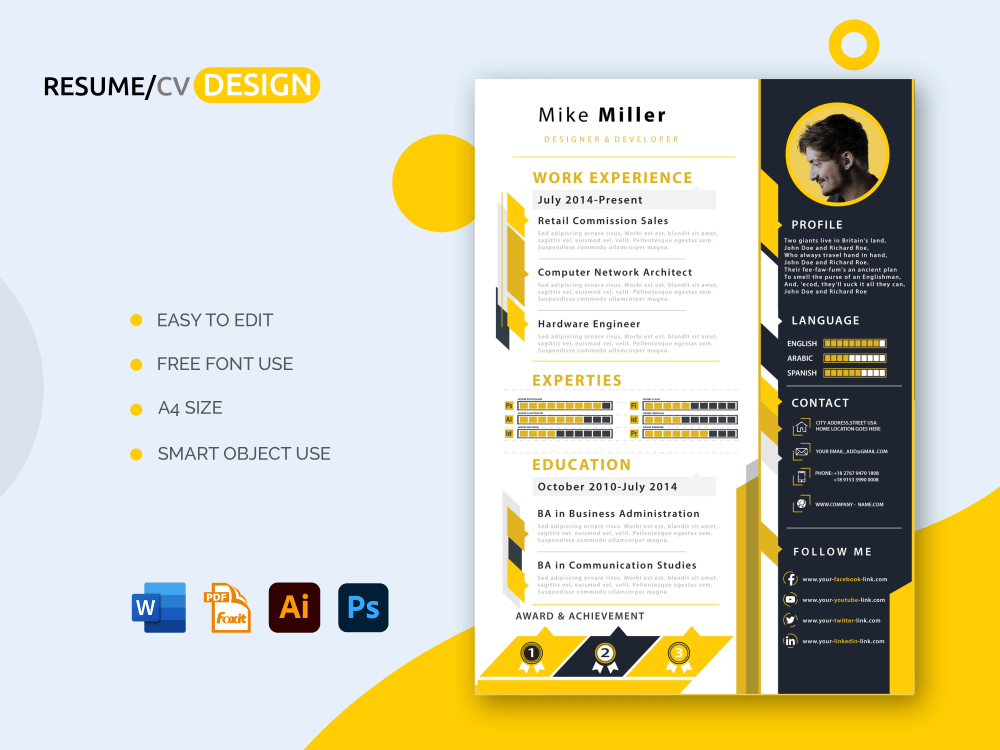 A Professional and Attractive Resume and CV Design or Template | Upwork