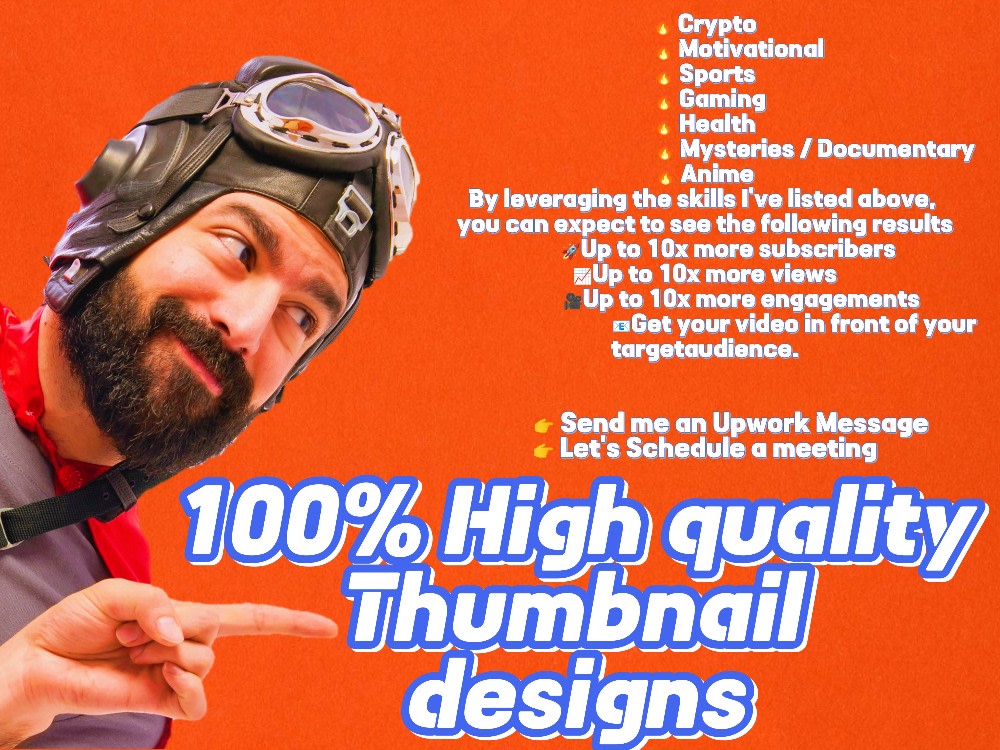 100% High quality Thumbnail designs | Upwork
