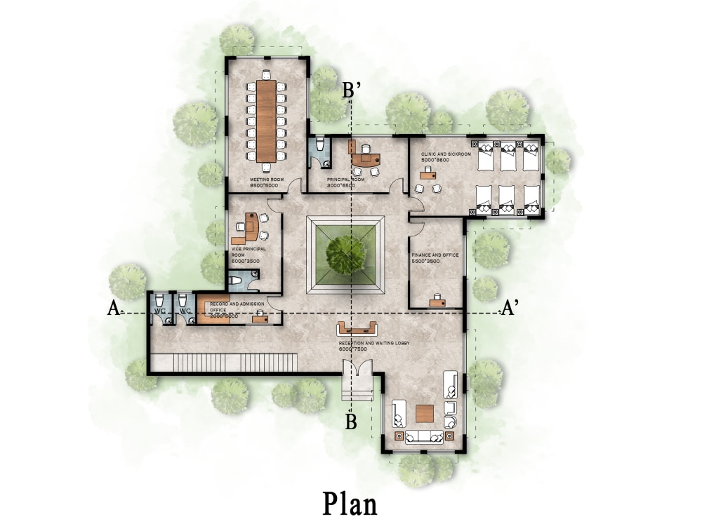Architectural photoshop render plan, section, elevation | Upwork