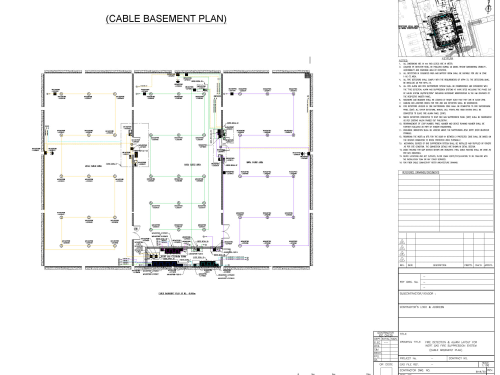 Fire alarm system Layout, Block diagram, Riser/Detail Single Line ...