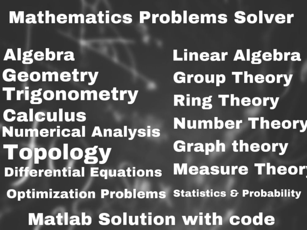 A complete solution of your mathematical problems and assignments | Upwork