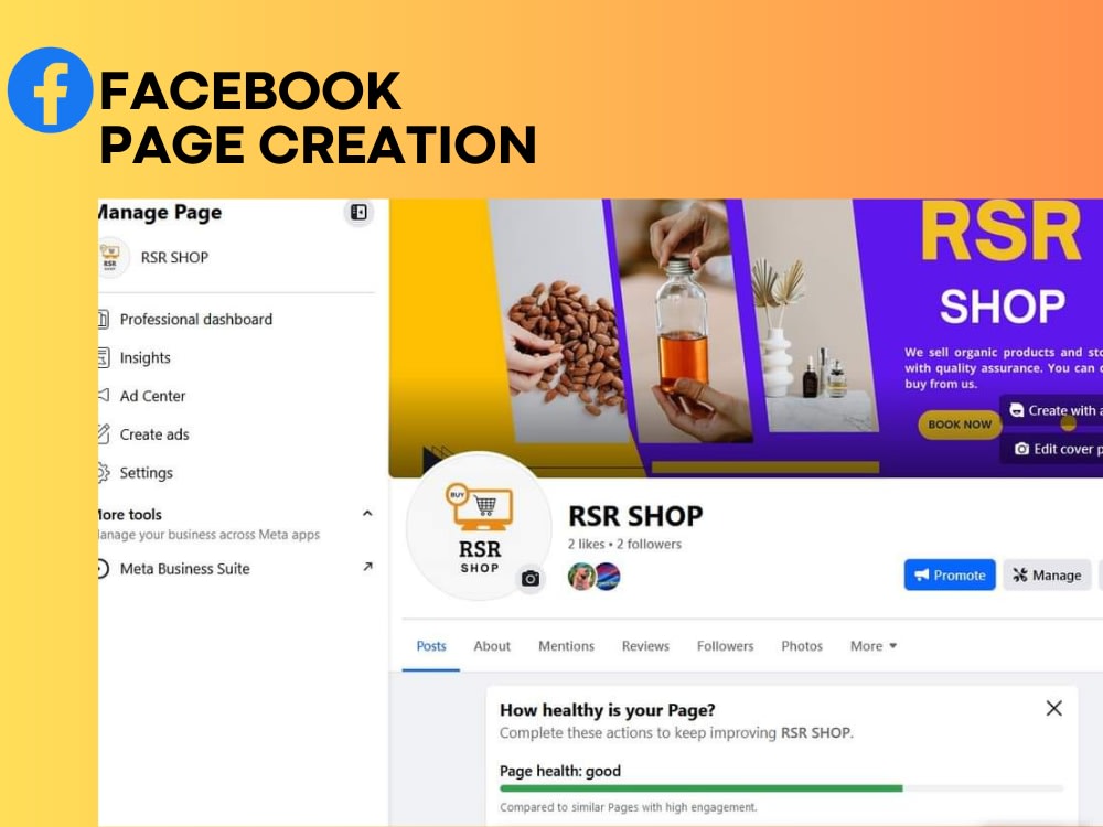 Complete Setup and facebook page creation ,optimization for Banner ...