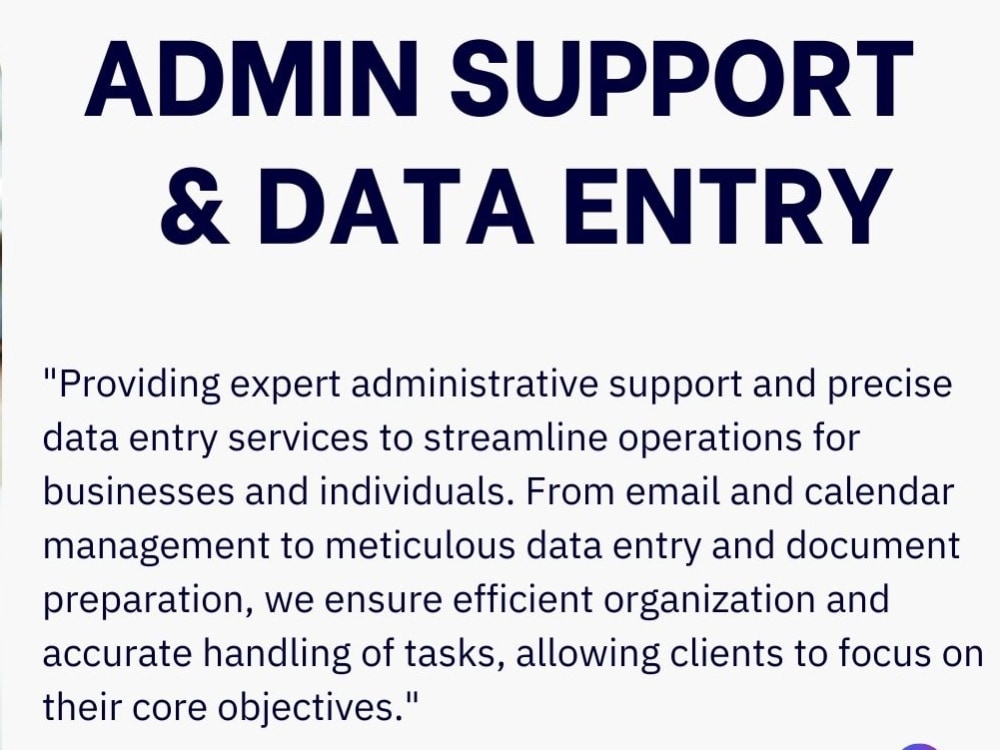 A "Efficient Admin Support & Data Entry Solutions" | Upwork