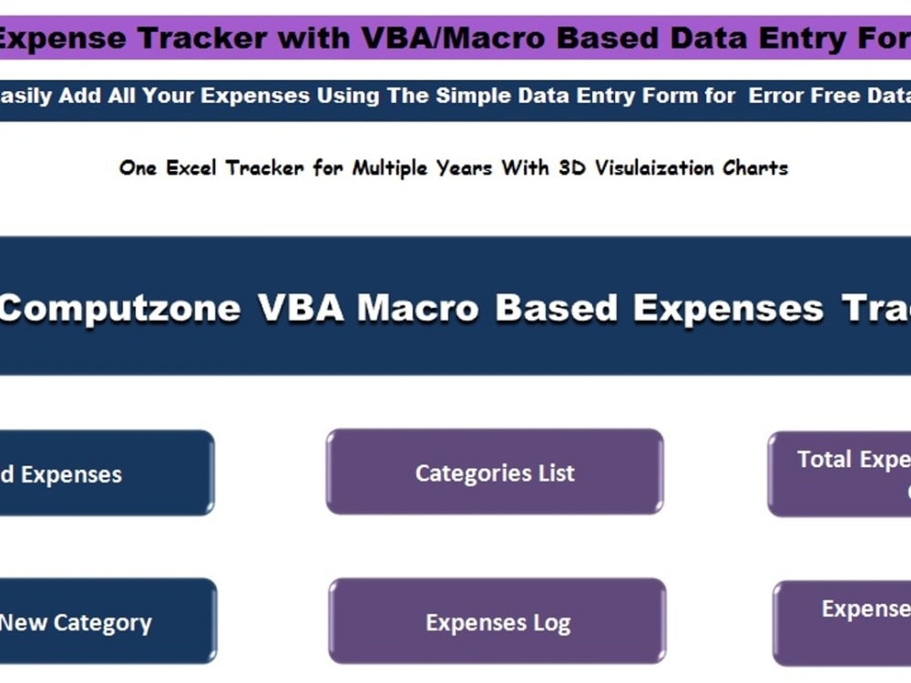 Excel Based Expense Tracker With Vba Enabled Data Entry Form Upwork