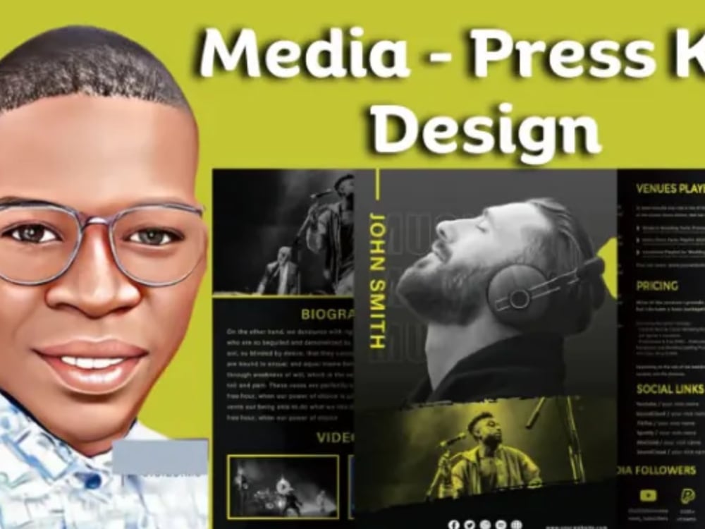 A professional artist epk, media kit, press kit, speaker one sheet | Upwork