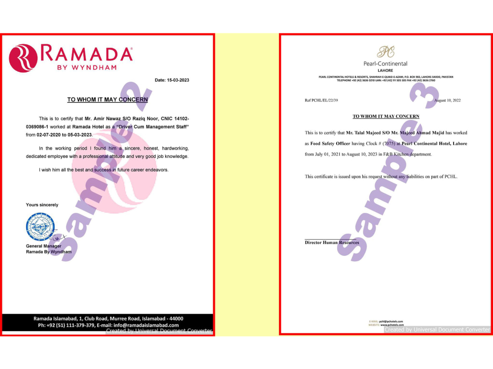 Experience Certificate of Any Organization with Original Signature nd ...