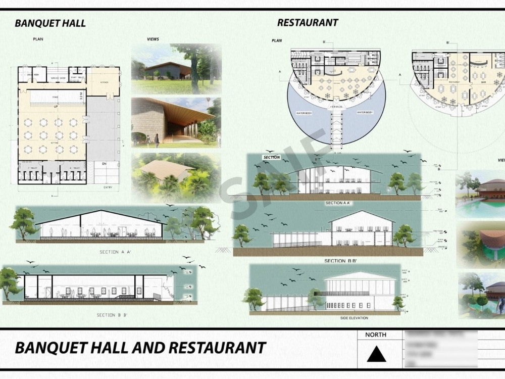 Rendered 2d floor plan, section and elevation in photoshop | Upwork