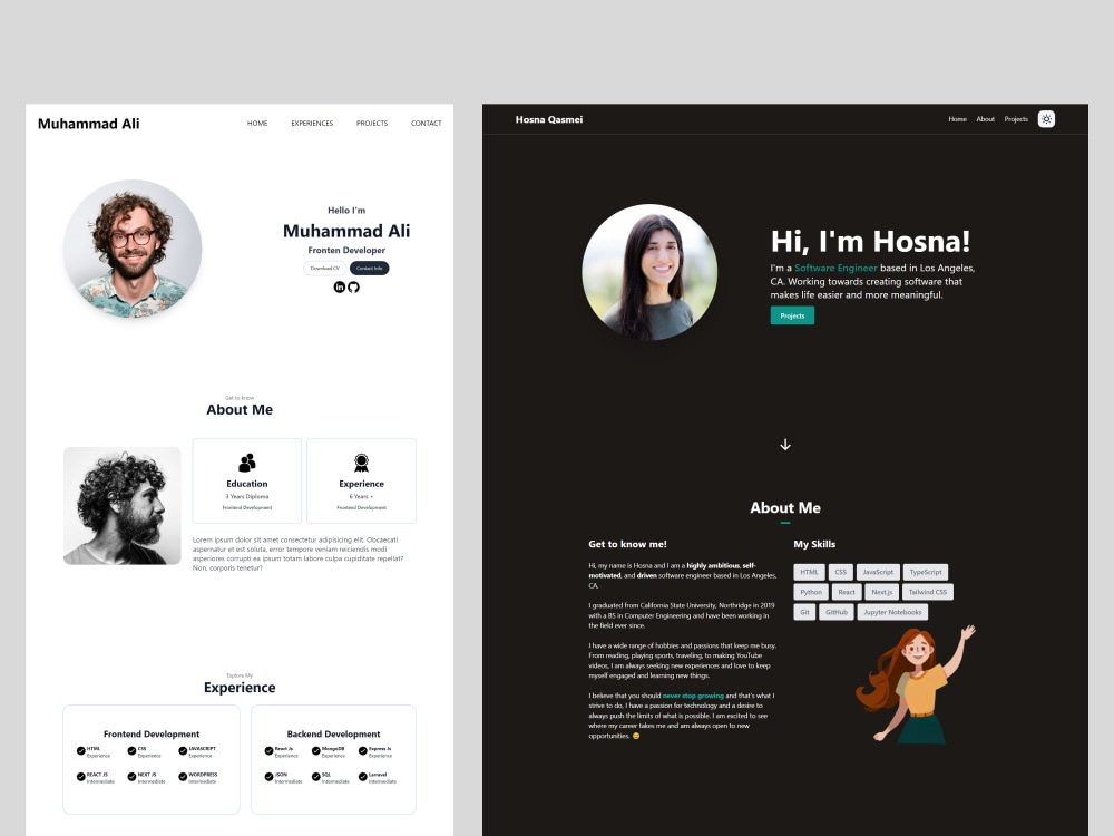 Professional Portfolio Website in Next.js | React.js | Tailwind CSS ...