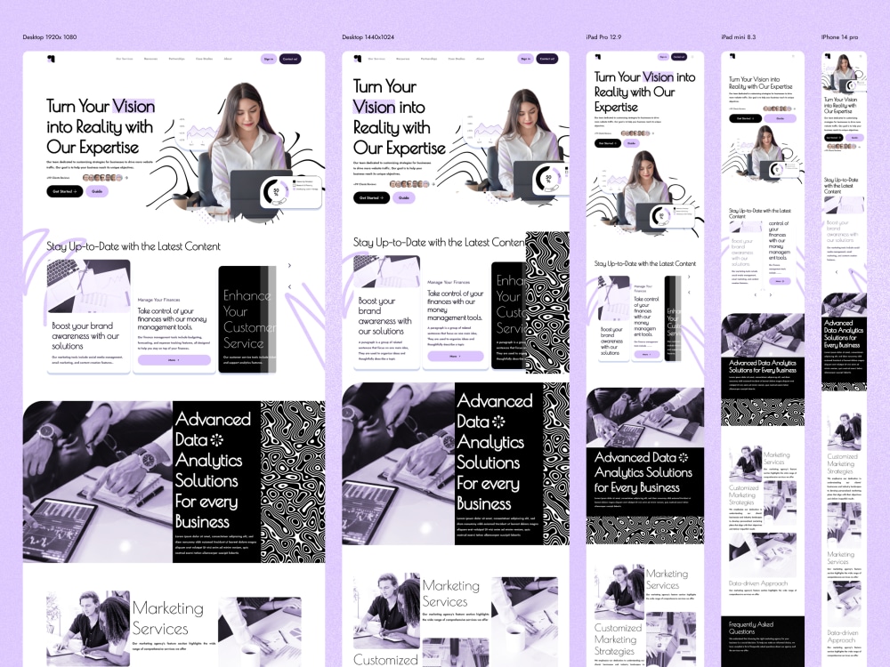 Responsive interactive landing page in Figma | Upwork