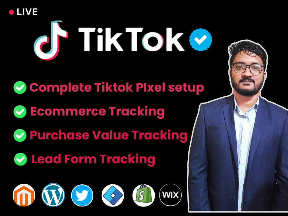 Complete tiktok pixel, tik tok conversion and tiktok events api setup | Upwork