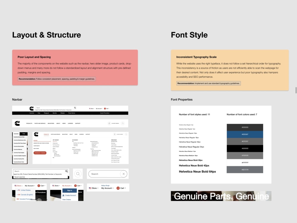 A detailed Website/App design audit & recommendations for improvement ...