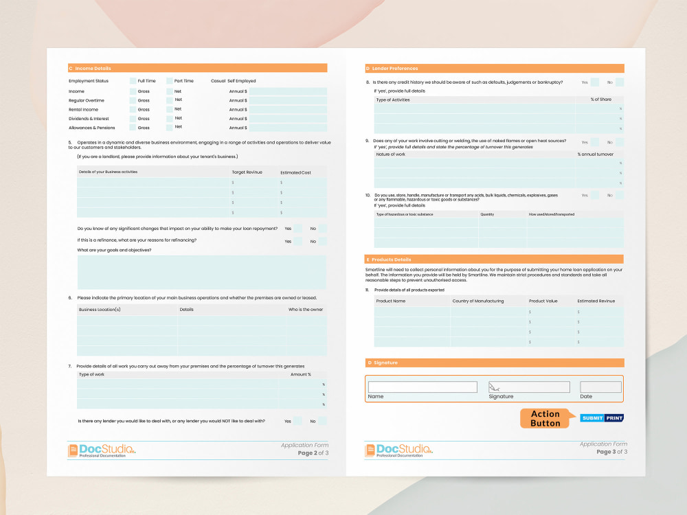 Fillable PDF form design or creating fillable pdf form | Upwork