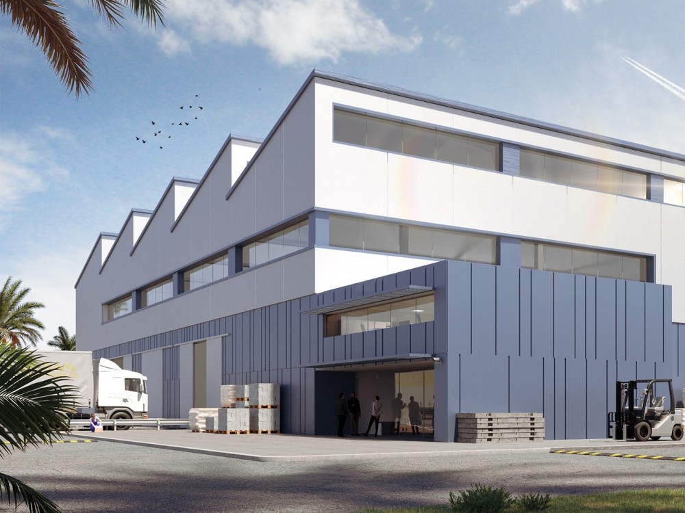 3D modeling with rendering of warehouse and commercial building with ...