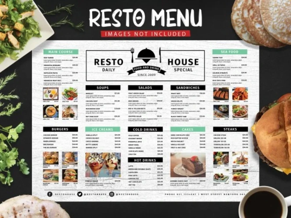 A Modern Menu design in 24 hours | Upwork