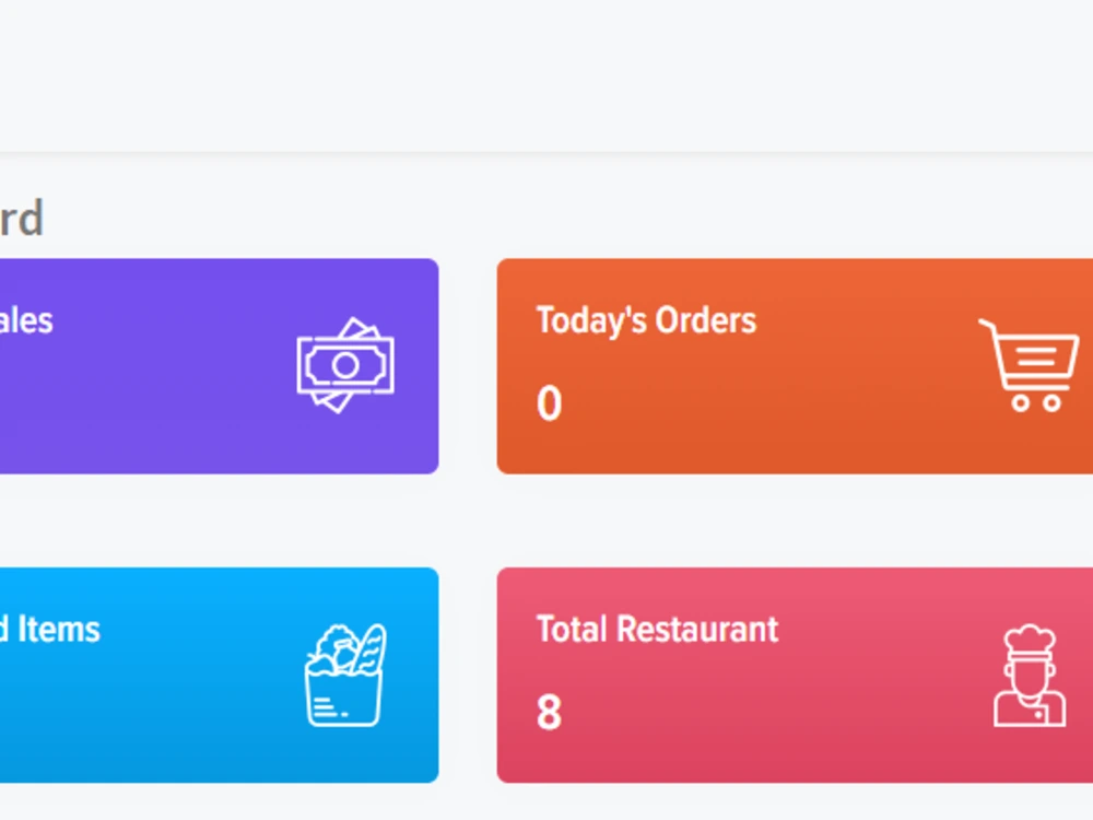 A complete food delivery system ( Admin panel, customer app, delivery ...