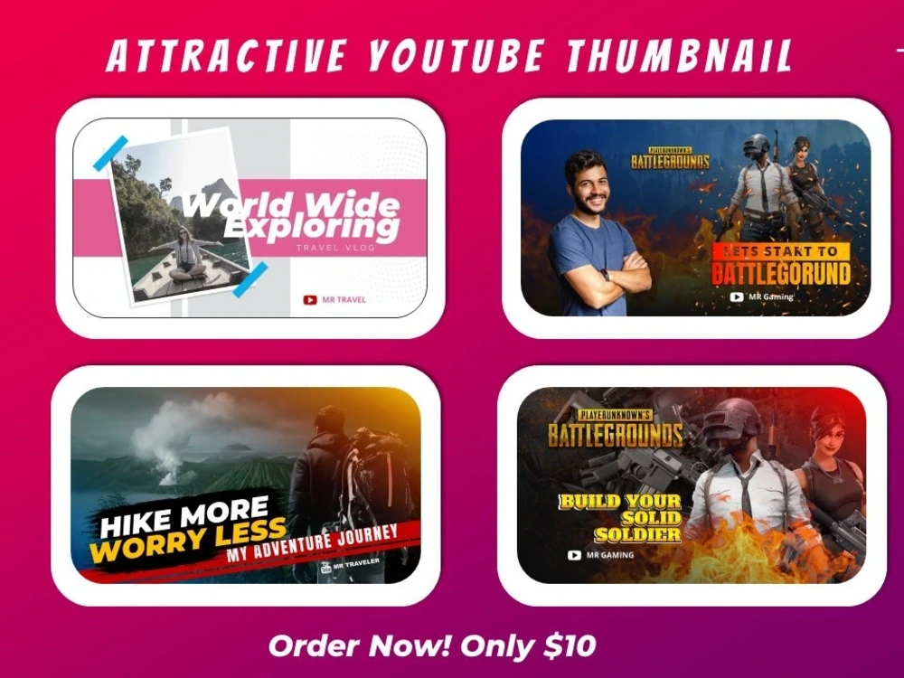 Attractive youtube thumbnail design for your video | Upwork