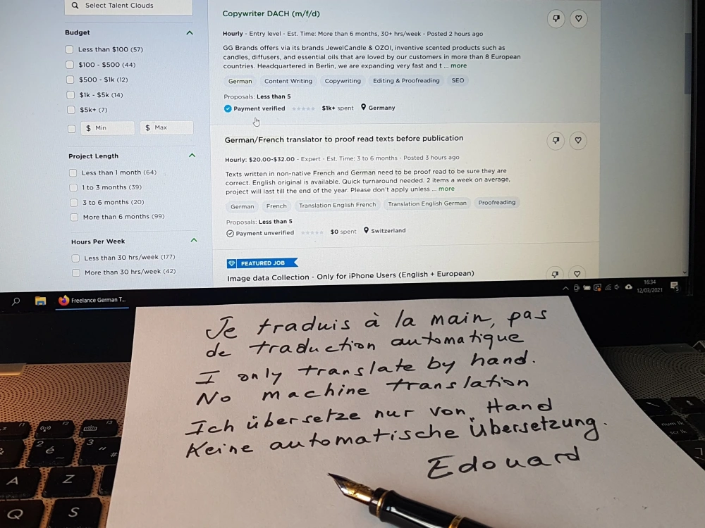 Creative Writing in French | Upwork