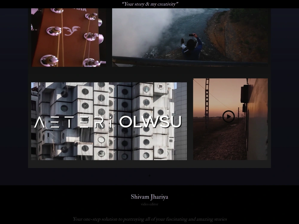 A trendy video editor portfolio website | Upwork