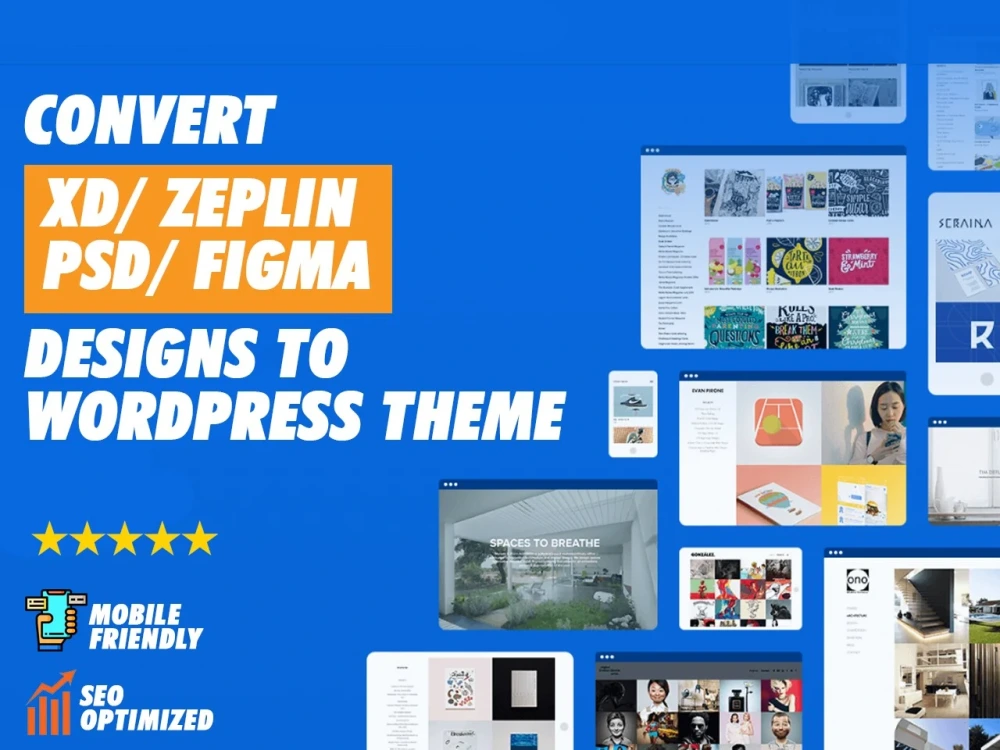 Adobe XD / Photoshop / Sketch / Figma design to Responsive WordPress ...