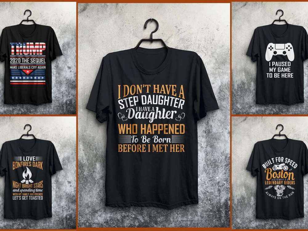 T-shirt design Creative Modern font and text logo in 12 hrs | Upwork