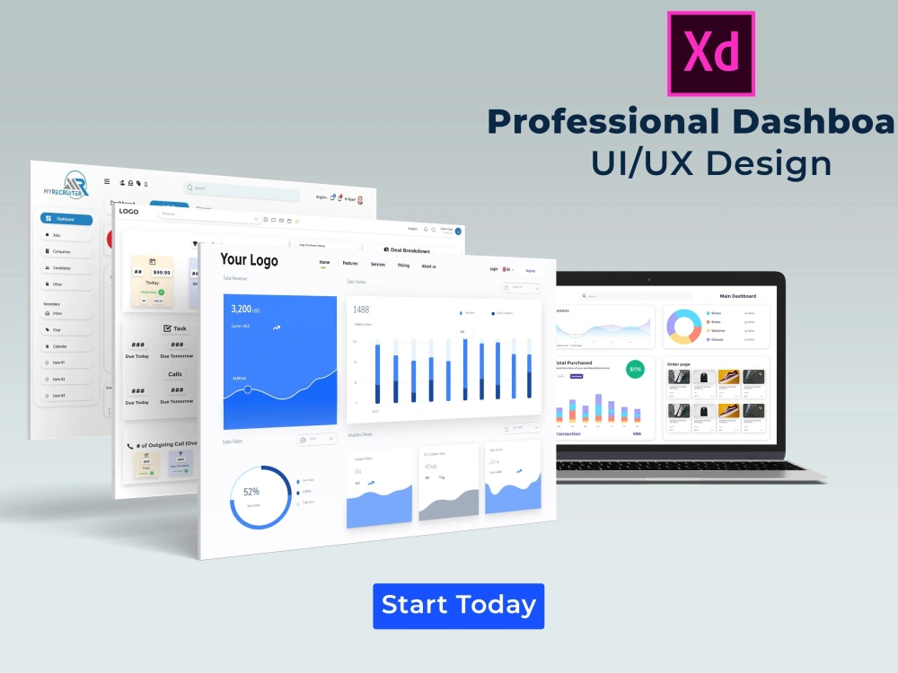 Clean and professional dashboard ui | Upwork