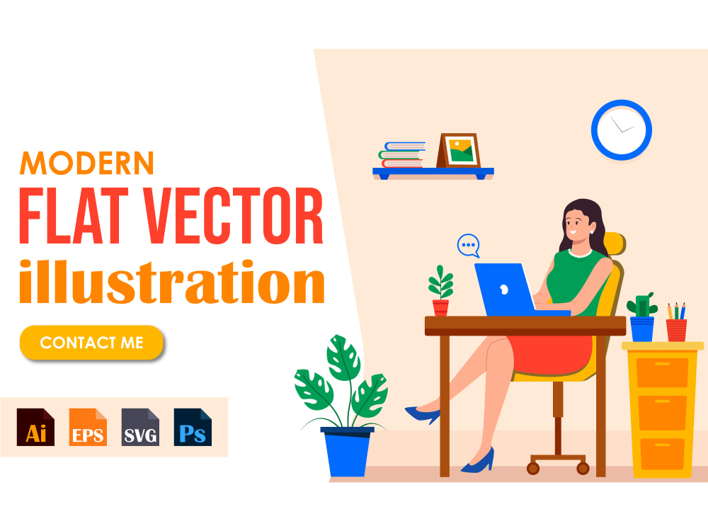 Modern flat vector illustration | Upwork