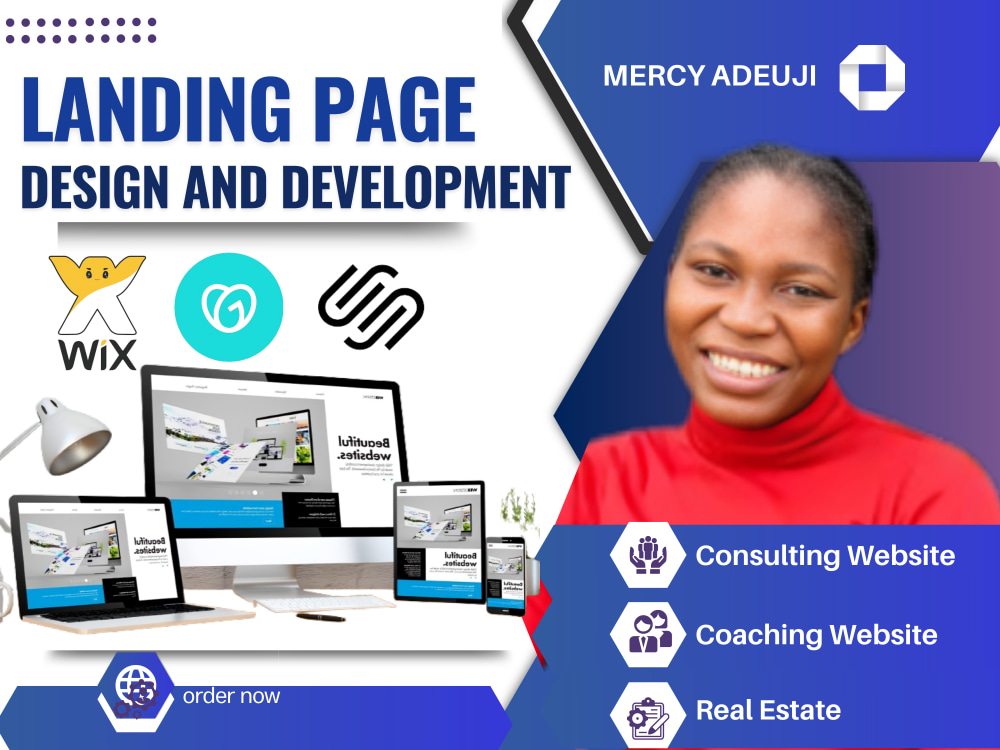 A responsive wix landing page website design, redesign wix website ...